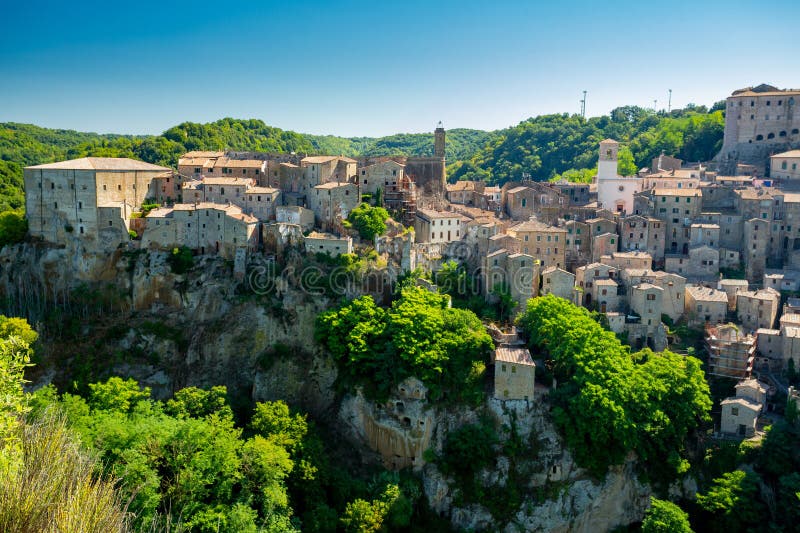 Sorano, Italy. View of the Old Town Stock Photo - Image of historical ...