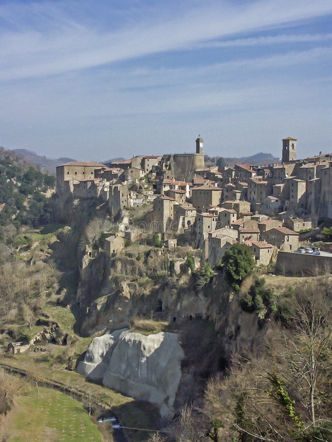 Sorano in Tuscany stock photo. Image of tuscany, fortress - 85967864