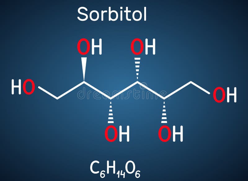 Sorbitol, Glucitol Molecule. it is Polyhydric Alcohol with a Sweet ...