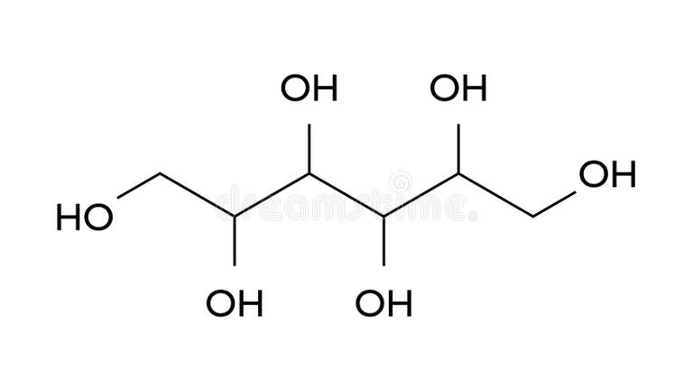 Sorbitol Molecule, Structural Chemical Formula, Ball-and-stick Model ...