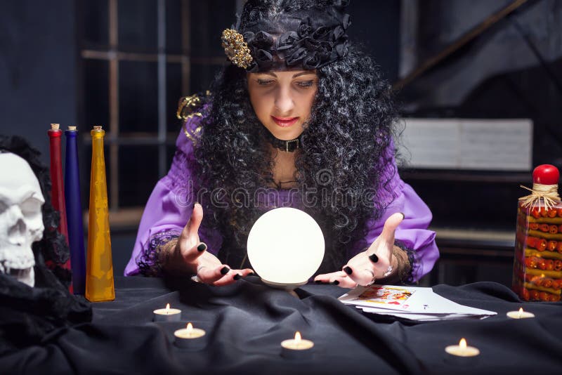 Sorceress while Practising Witchcraft Stock Image - Image of glow ...