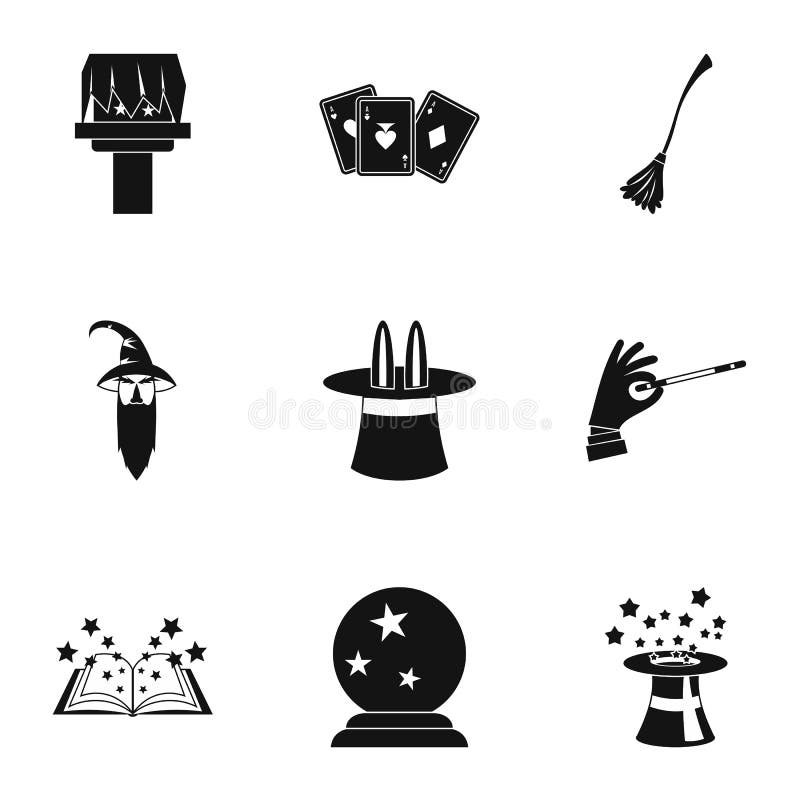 Sorcery Icons Set, Simple Style Stock Vector - Illustration of drawing ...