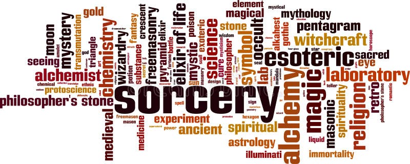 Sorcery word cloud stock vector. Illustration of mythology - 167185645