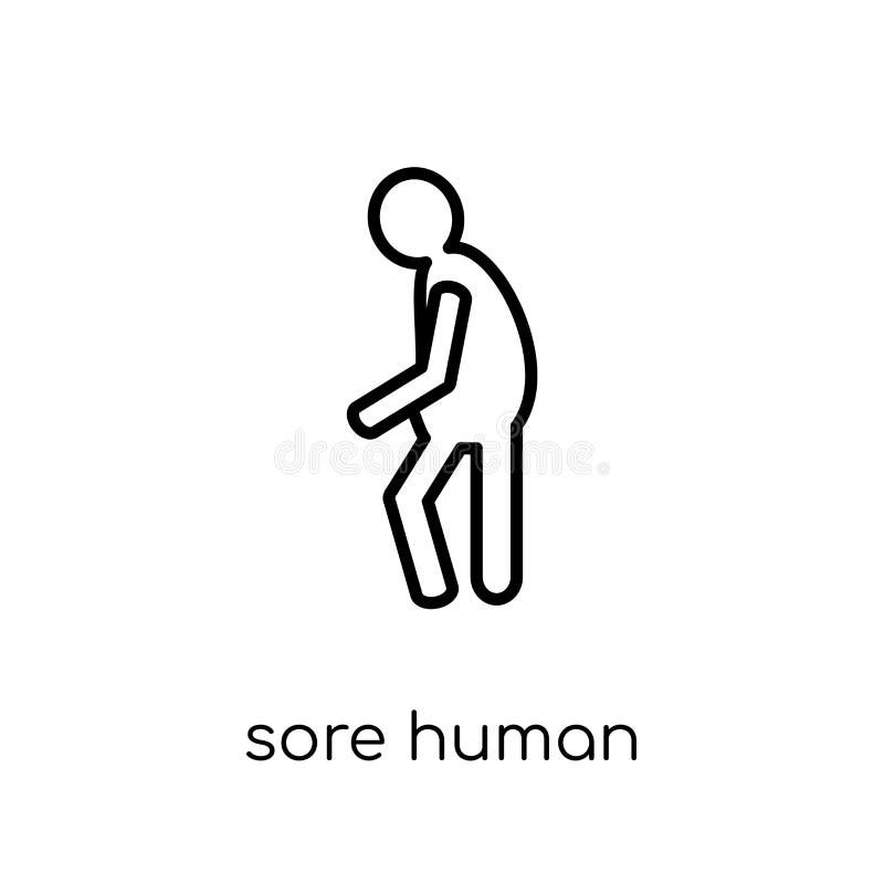 Sore Human Icon. Trendy Modern Flat Linear Vector Sore Human Icon on ...