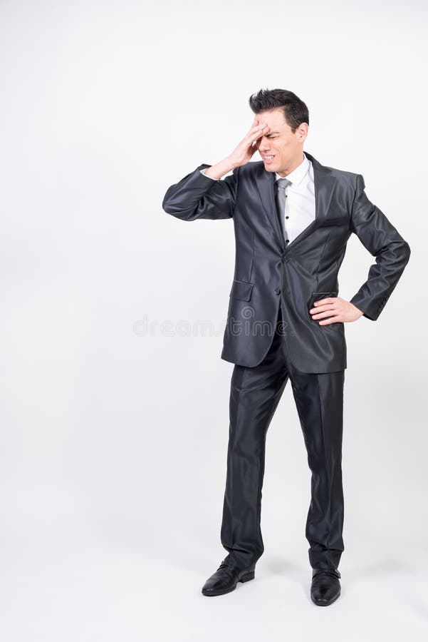 Sore man in suit stock image. Image of wear, sick, pain - 178601987