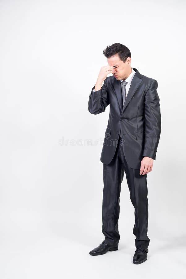 Sore man in suit stock image. Image of wear, sick, pain - 178601987
