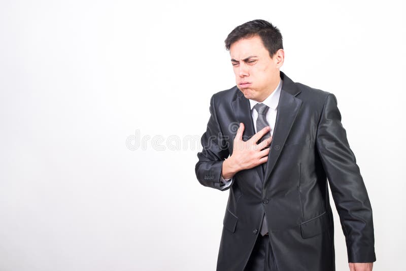 Sore man in suit stock image. Image of wear, sick, pain - 178601987