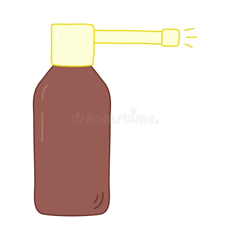 Sore Throat Spray Bottle, Cold and Flu Medication Element, Vector Stock ...