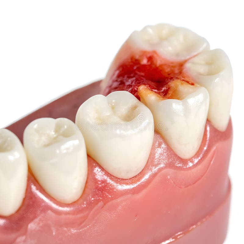 Sore Tooth Amidst Healthy Teeth Isolated on White Background Stock ...