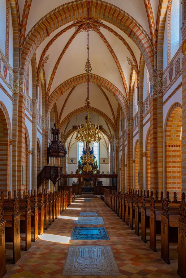 Soro, Denmark, June 21, 2022: Interior of Soro Klosterkirke in D ...