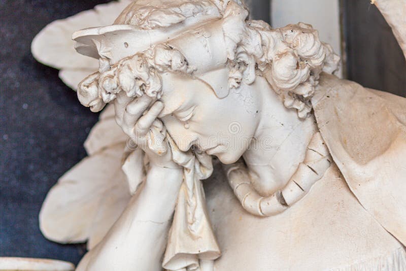 Angel in tears stock image. Image of sorrow, white, statue - 99682337