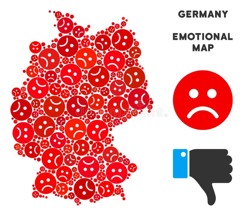 Vector Emotion Germany Map Collage of Sad Smileys Stock Vector ...