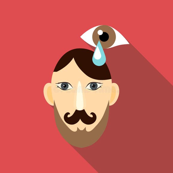 Sorrow icon, flat style stock vector. Illustration of flat - 83819163