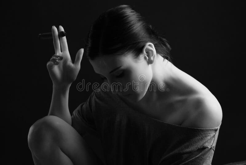 Sorrowful girl stock image. Image of depressed, neck, depressive - 5301037