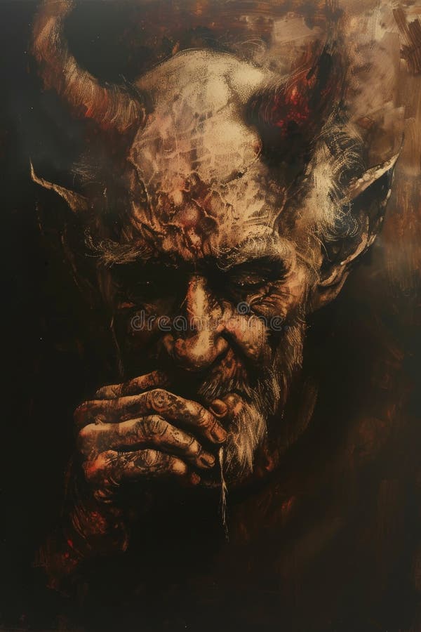 A Sorrowful Portrayal of a Poor Devil Deep in Thought, Reflecting ...