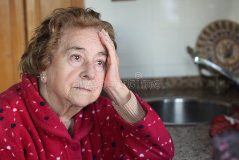 Sorrowful Senior Woman Looking Away Stock Image - Image of female ...