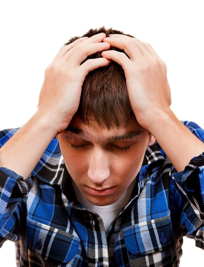 Sad Young Man stock photo. Image of caucasian, anguish - 111842346