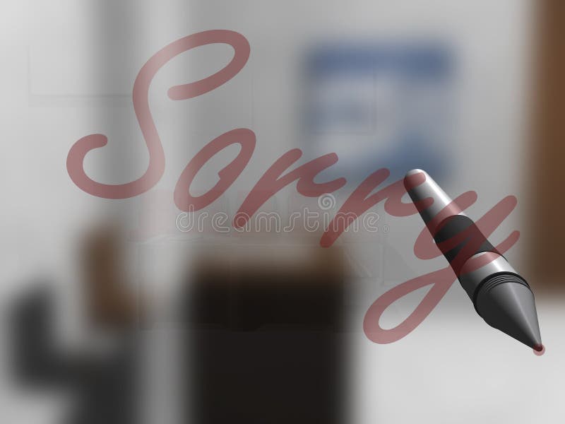 Sorry stock illustration. Illustration of office, glass - 13200123