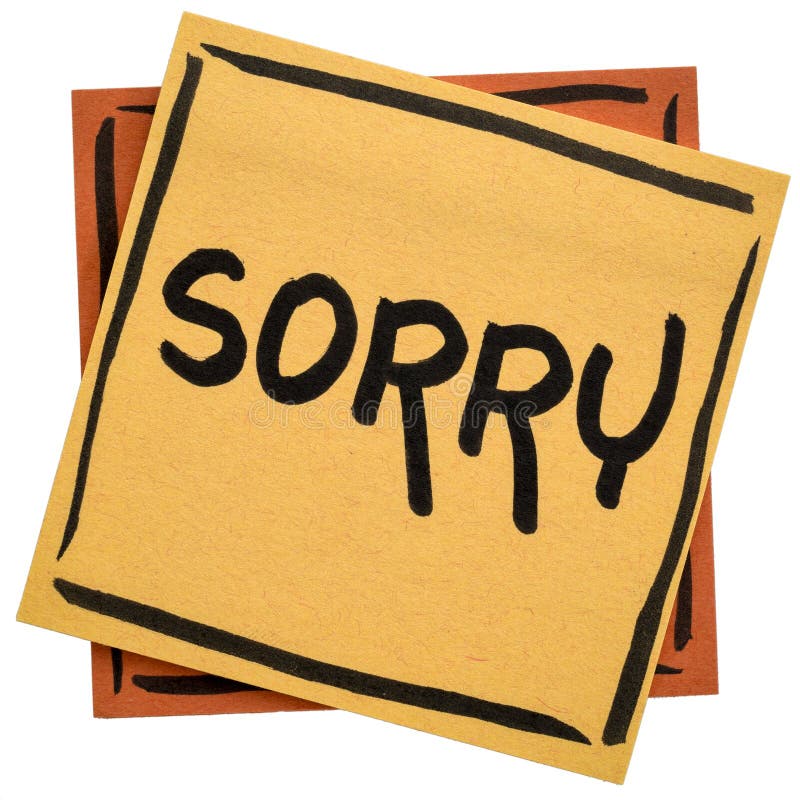 Sorry - Apology on Sticky Note Stock Image - Image of concept, paper ...