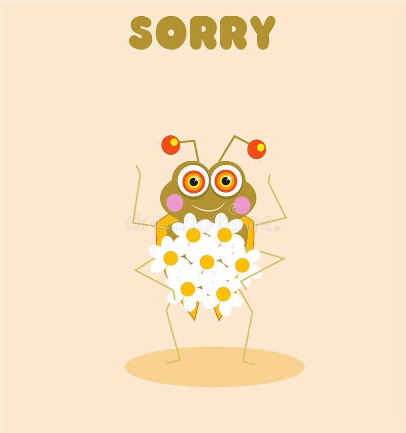 Sorry Bug stock vector. Illustration of bloom, ladybug, greeting - 89203