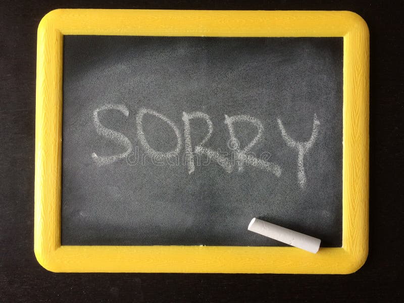 Sorry stock image. Image of board, write, chalk, frame - 90089319