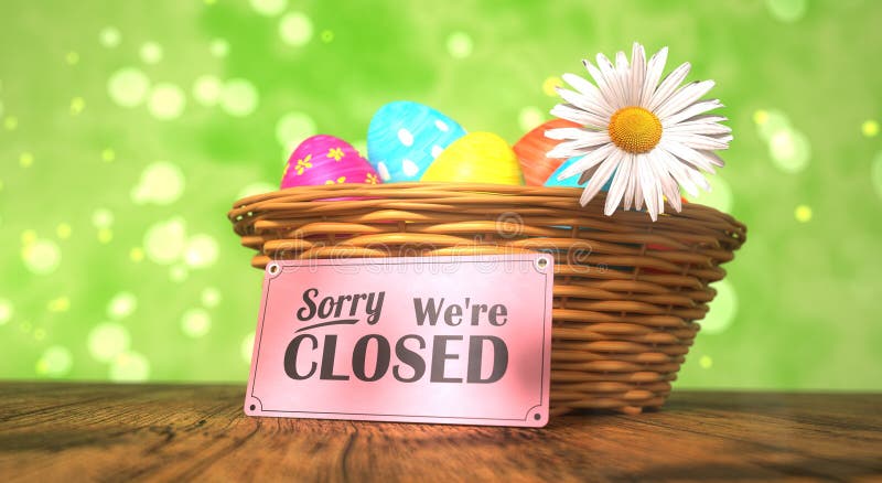 Easter Eggs Basket Closed stock illustration. Illustration of sorry ...