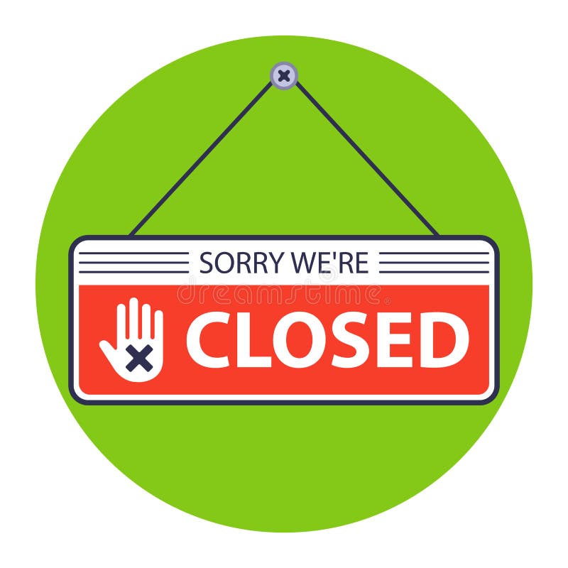 Sorry, Closed. a Sign is Hanging on the Door of the Store Stock Vector ...