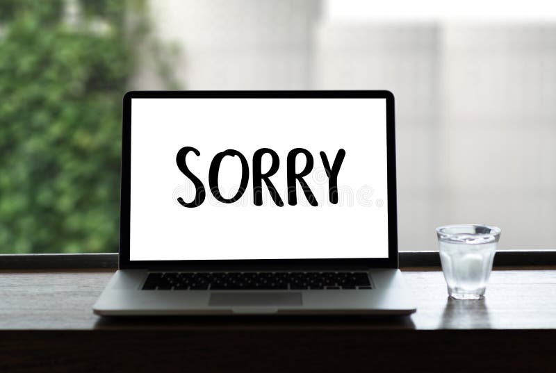 SORRY Forgive Regret Oops Fail False Fault Mistake Regret Apolo Stock ...