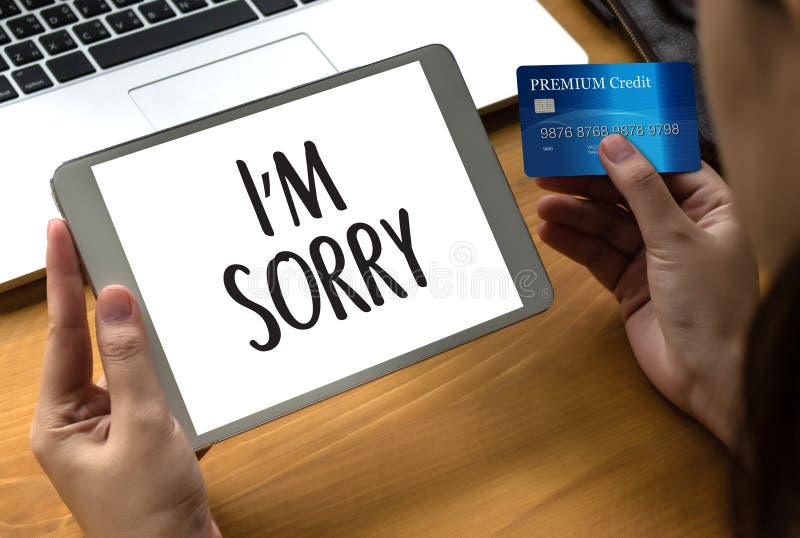 SORRY Forgive Regret Oops Fail False Fault Mistake Regret Apolo Stock ...