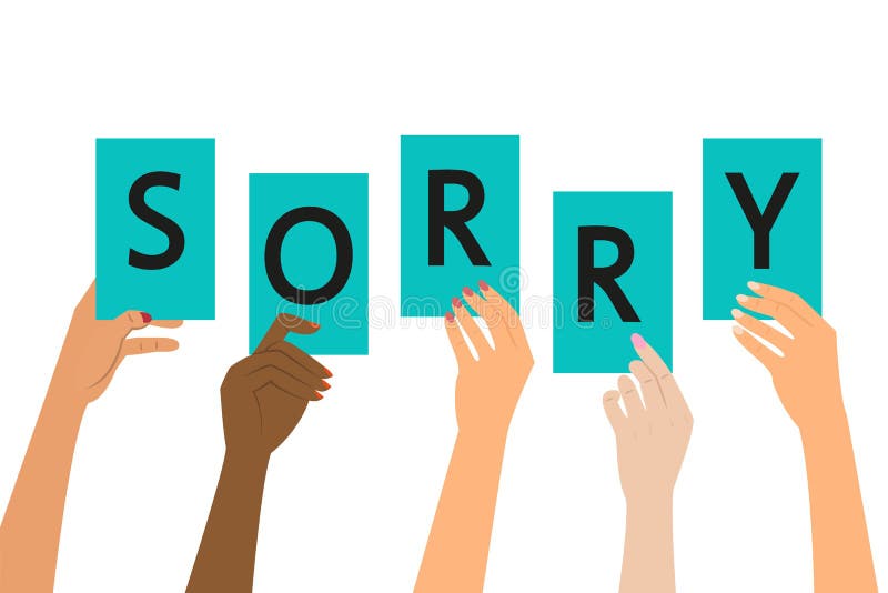 `Sorry` Hand Concept on White Background Stock Illustration ...