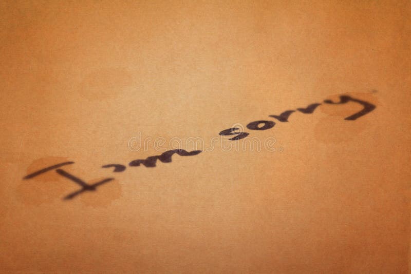Sorry stock photo. Image of obsolet, note, word, apology - 14380634