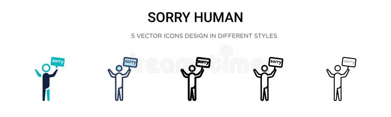 Sorry Human Icon in Filled, Thin Line, Outline and Stroke Style. Vector ...