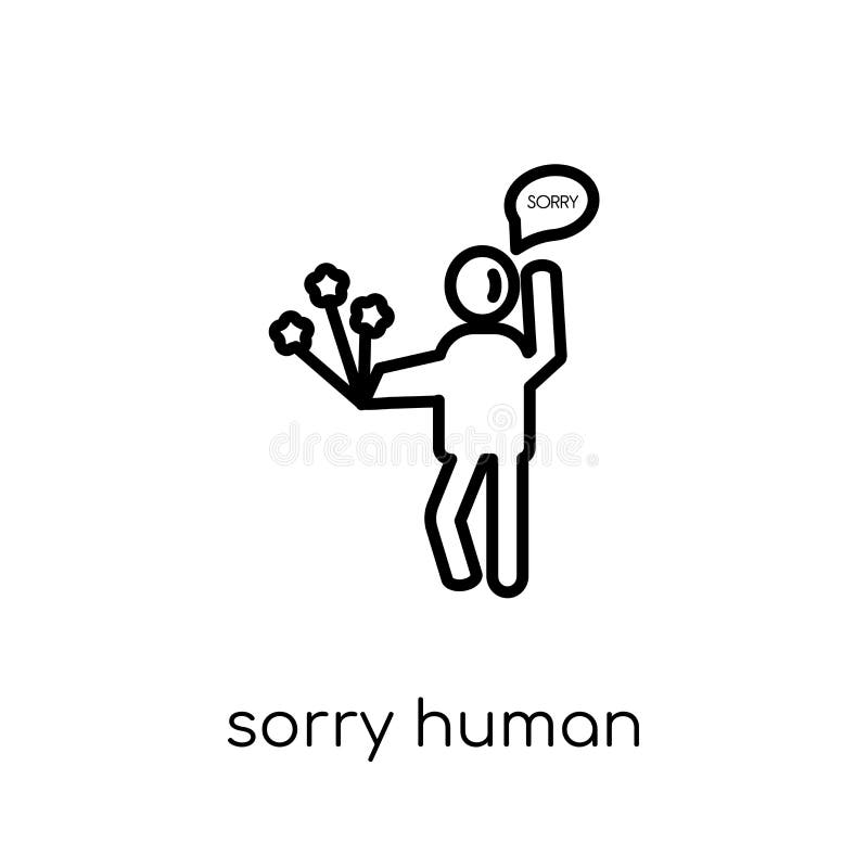 Linear Sorry Human Icon from Feelings Outline Collection. Thin Line ...