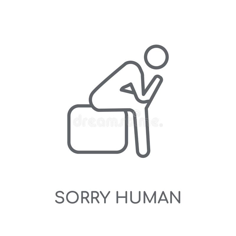 Sorry Human Linear Icon. Modern Outline Sorry Human Logo Concept Stock ...