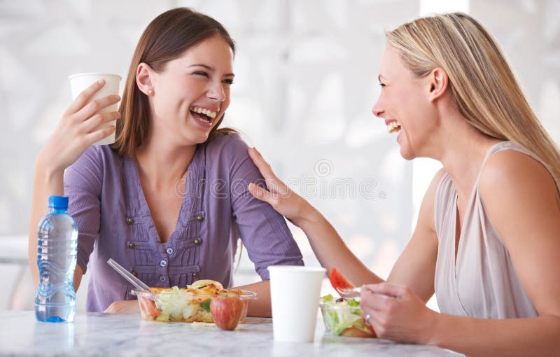 Sorry, Im on Lunch. Two Colleagues Having Lunch Together. Stock Image ...