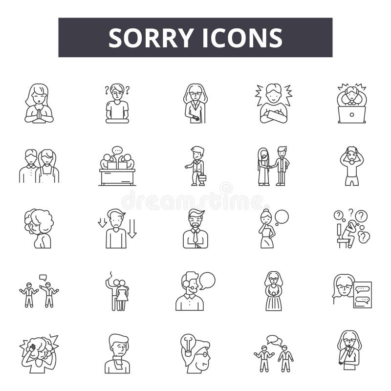 Sorry Line Icons, Signs, Vector Set, Linear Concept, Outline ...