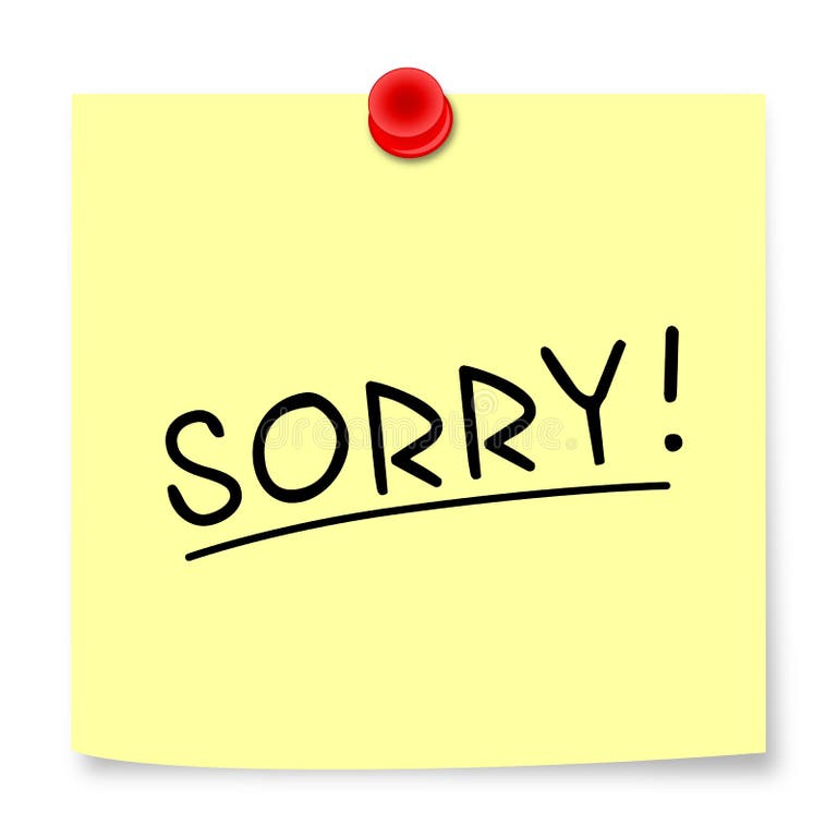 Sorry Note Apology Sticky White Background Stock Illustrations – 9 ...