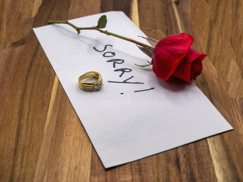 Sorry Note Left by a Loved One Stock Photo - Image of harsh, illusion ...