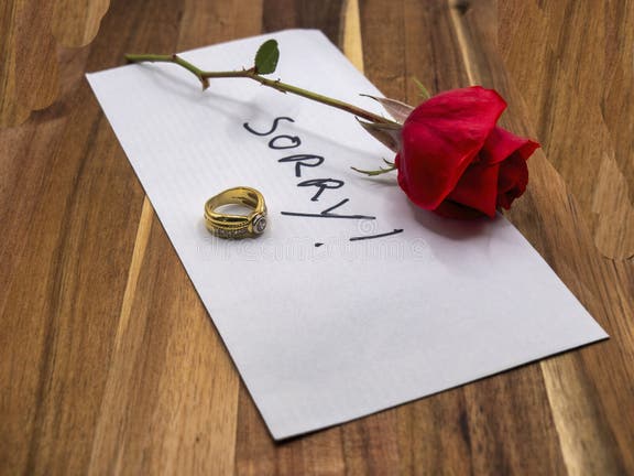 Sorry Note Left by a Loved One Stock Photo - Image of harsh, illusion ...