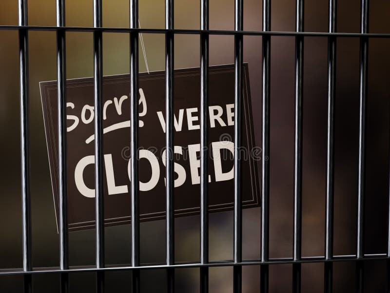 Sorry we re Closed stock image. Image of retail, information - 42906123