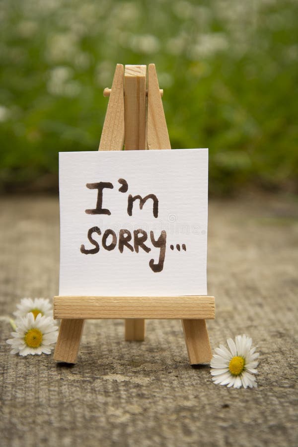 Sorry. Sticker with I`m Sorry Inscription. Mini Chalckboard. Stock ...