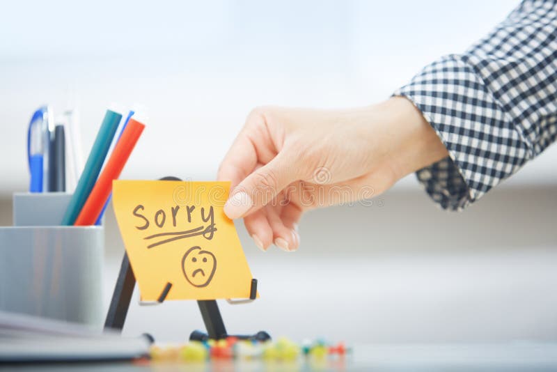 Sorry Text on Adhesive Note Stock Image - Image of paper, pushpin ...