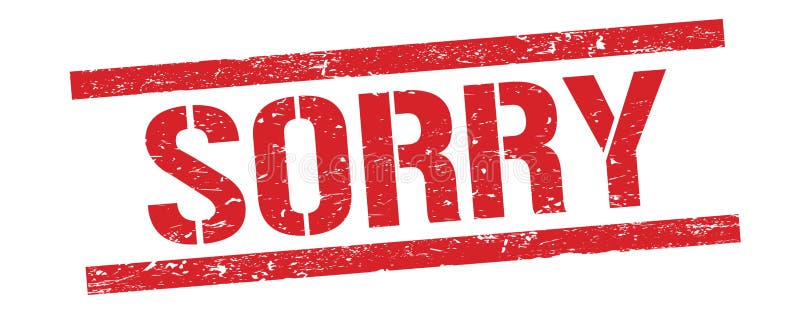 SORRY Text on Red Vintage Lines Stamp Stock Illustration - Illustration ...