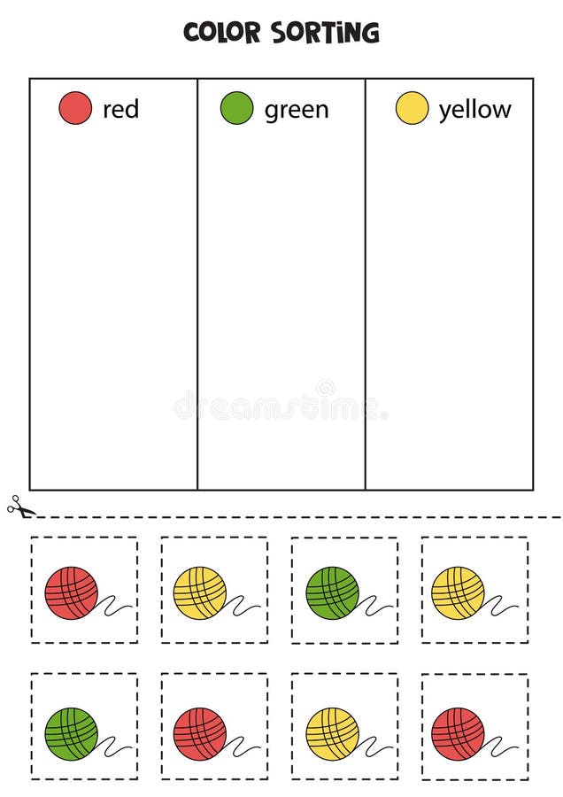 Sort Balls of Yarns by Colors. Learning Colors for Children. Stock ... Sort Balls of Yarns by Colors. Learning Colors for Children. Stock ...
