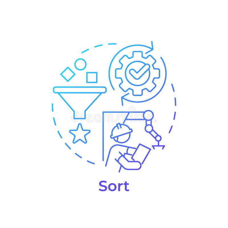 Sort Blue Gradient Concept Icon Stock Vector - Illustration of robotics ...
