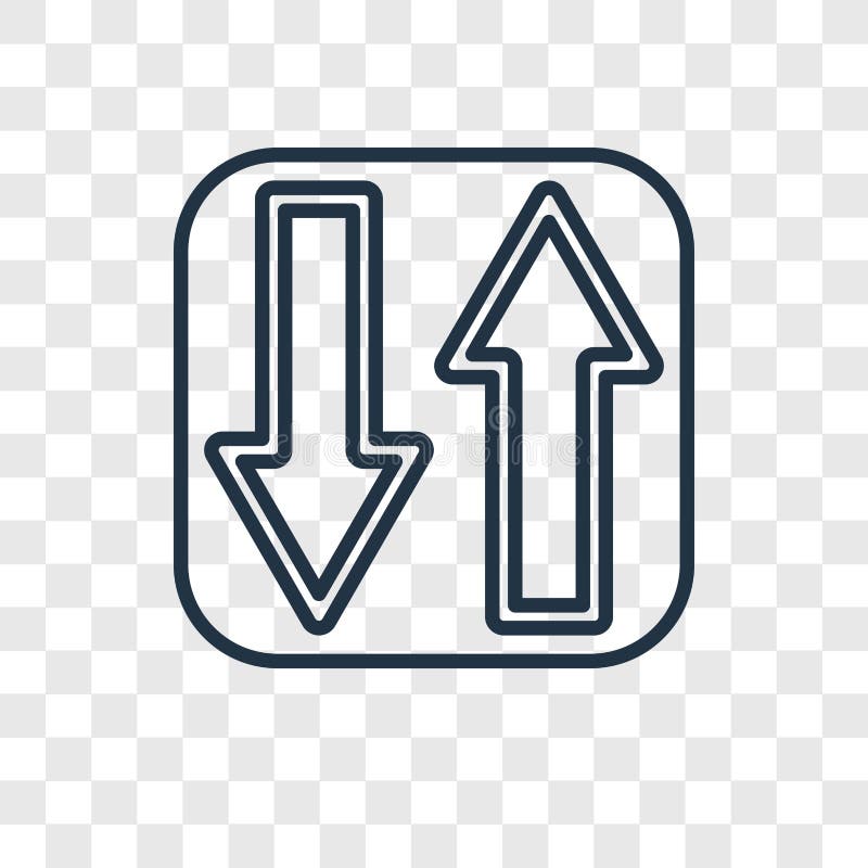 Sort Concept Vector Linear Icon Isolated on Transparent Background ...