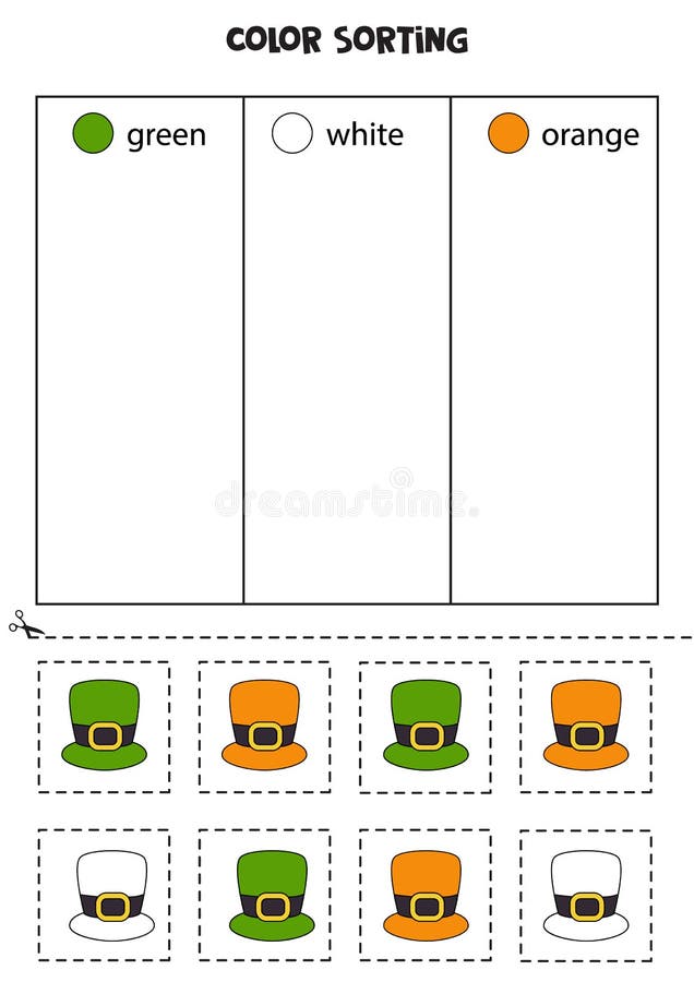 Sort Cute Hat by Colors. Learning Colors for Children. Stock Vector ...