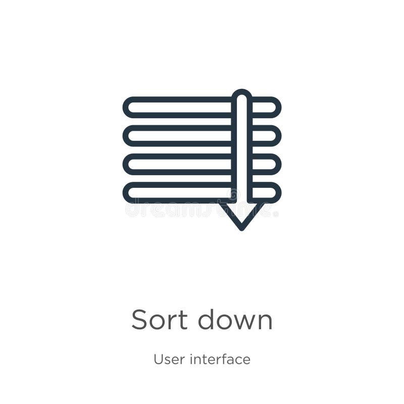 Sort Down Icon Vector. Trendy Flat Sort Down Icon from Web Navigation ...