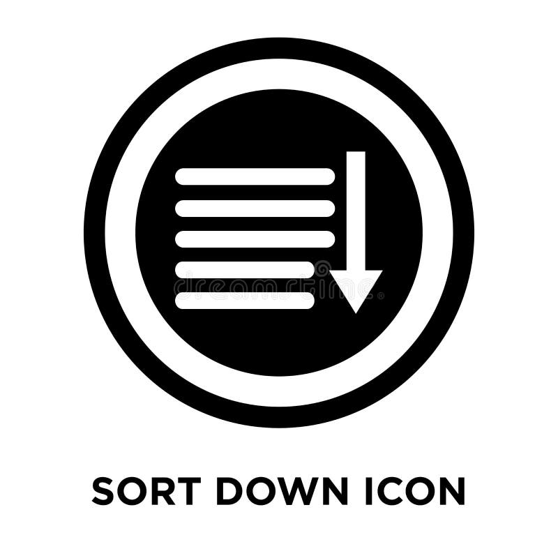 Sort Down Concept Vector Linear Icon Isolated on Transparent Background ...