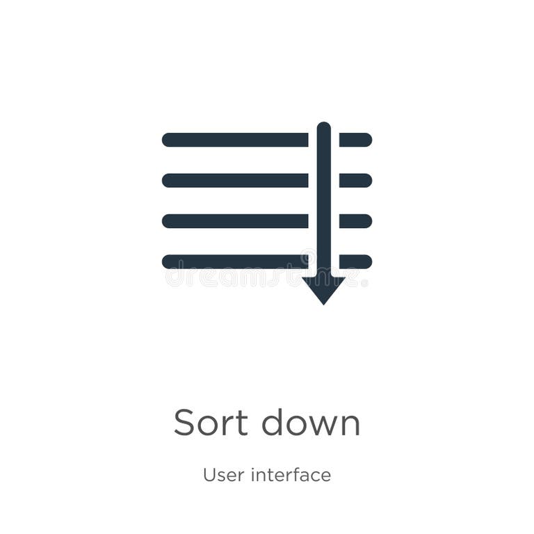 Sort Down Icon Vector. Trendy Flat Sort Down Icon from Web Navigation ...